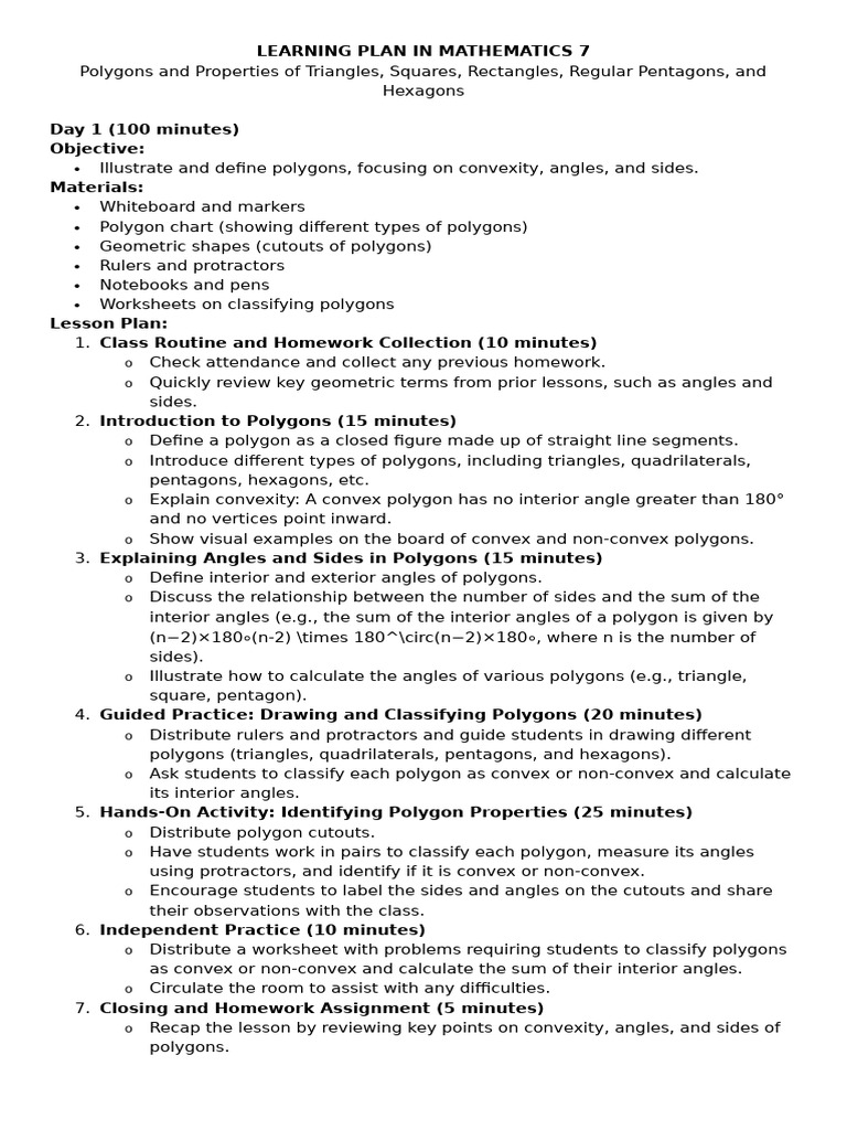 Polygon Properties and Problem Solving | PDF | Polygon | Triangle