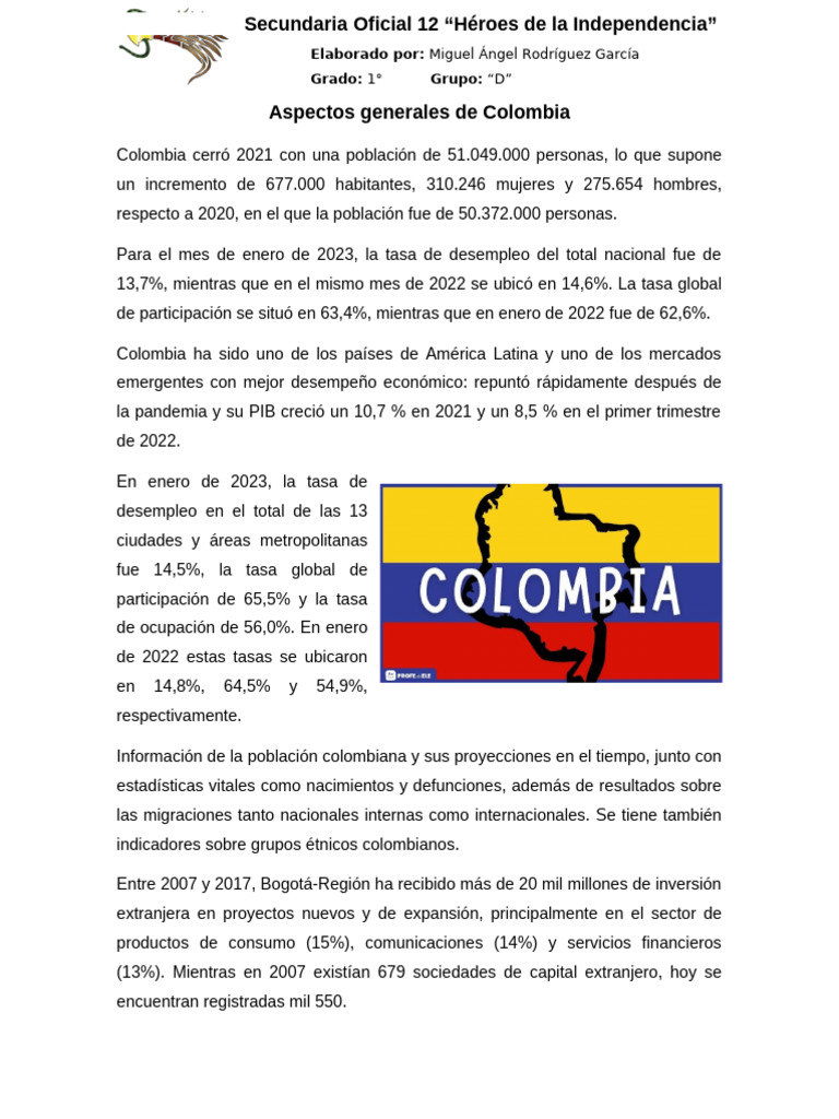 Aspectos Generales de Colombia | PDF