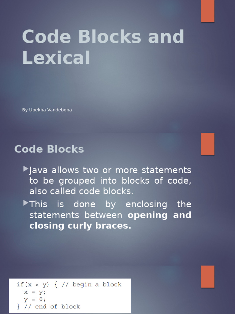 Java Code Blocks and Identifiers Guide | PDF