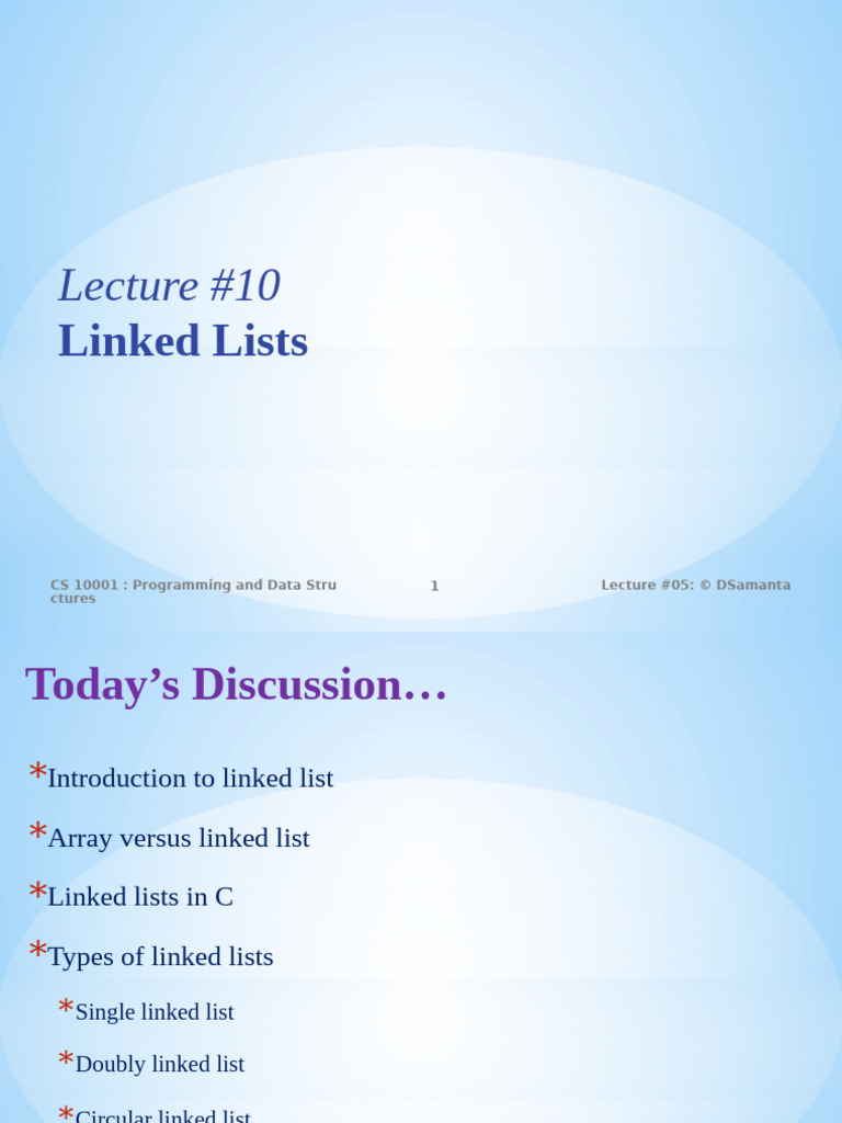 10 Linked Lists | PDF | Pointer (Computer Programming) | Computer Data