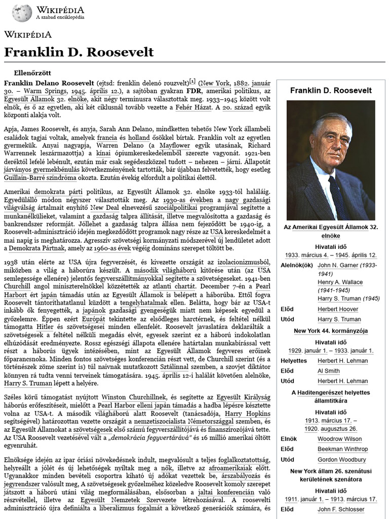 Franklin D. Roosevelt | PDF