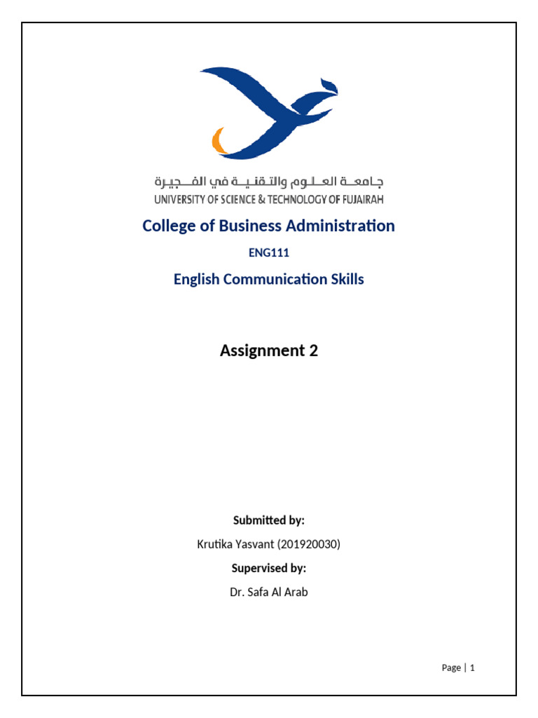 English Communication Skills Assignment | PDF | Self Esteem | Cognition