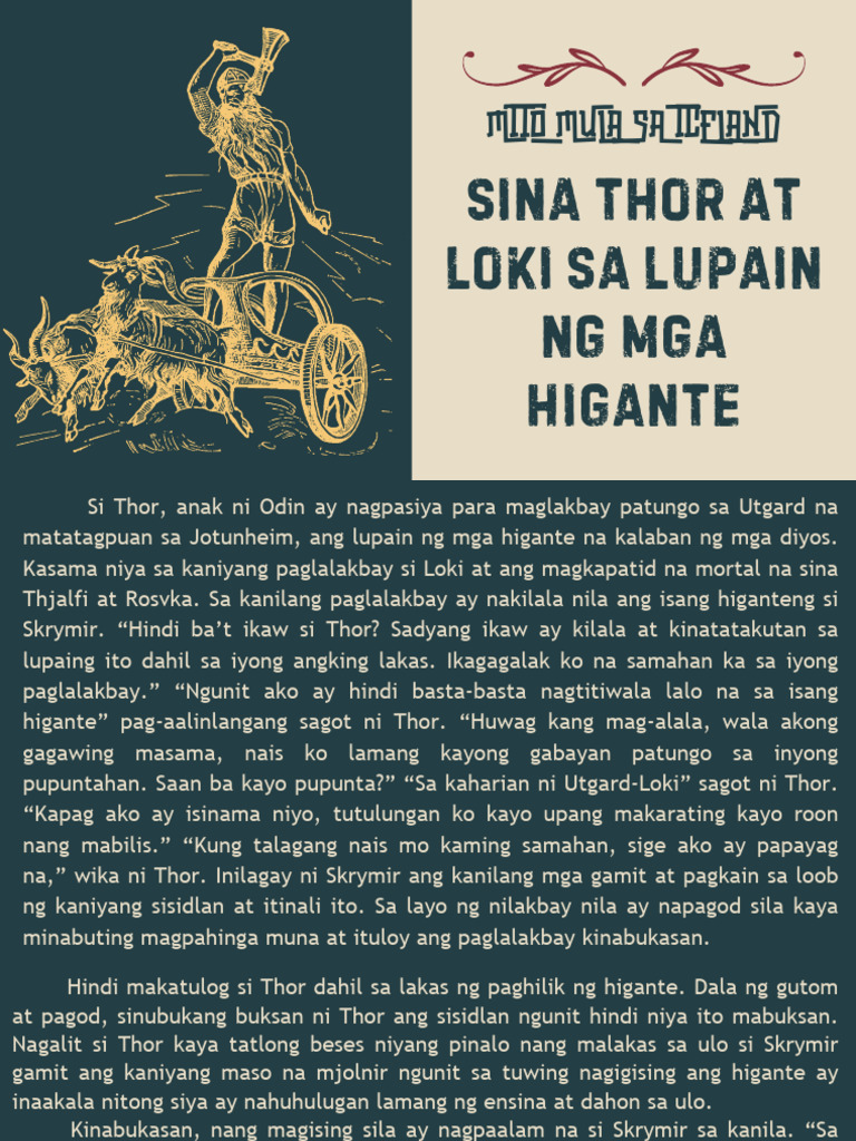 Q2 Sina Thor at Loki Sa Lupain NG Mga Higante 1 | PDF