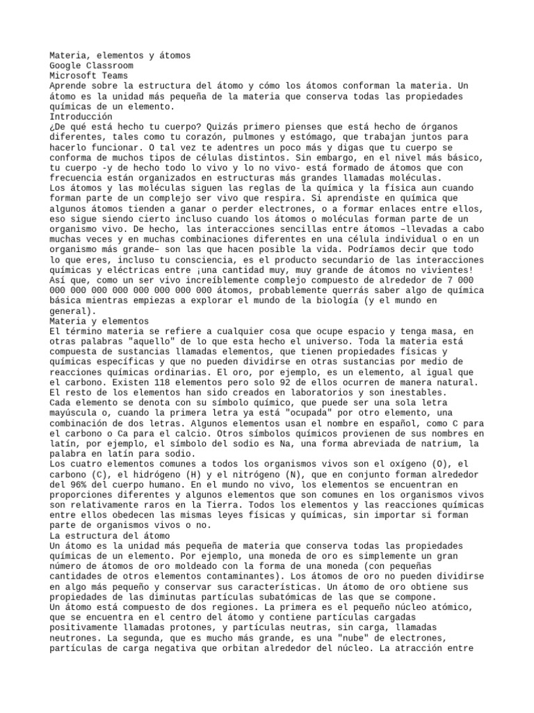 Atomos | PDF | Elementos químicos | Química