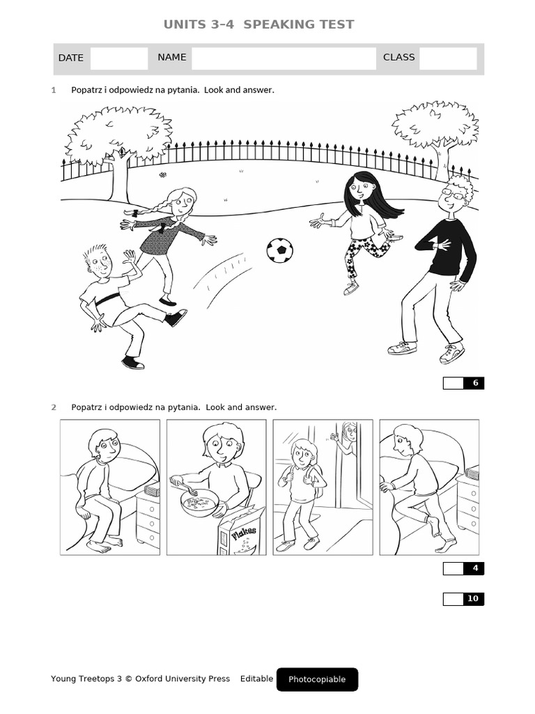 Ytt 3 Unit 3 4 Test Speak Pdf