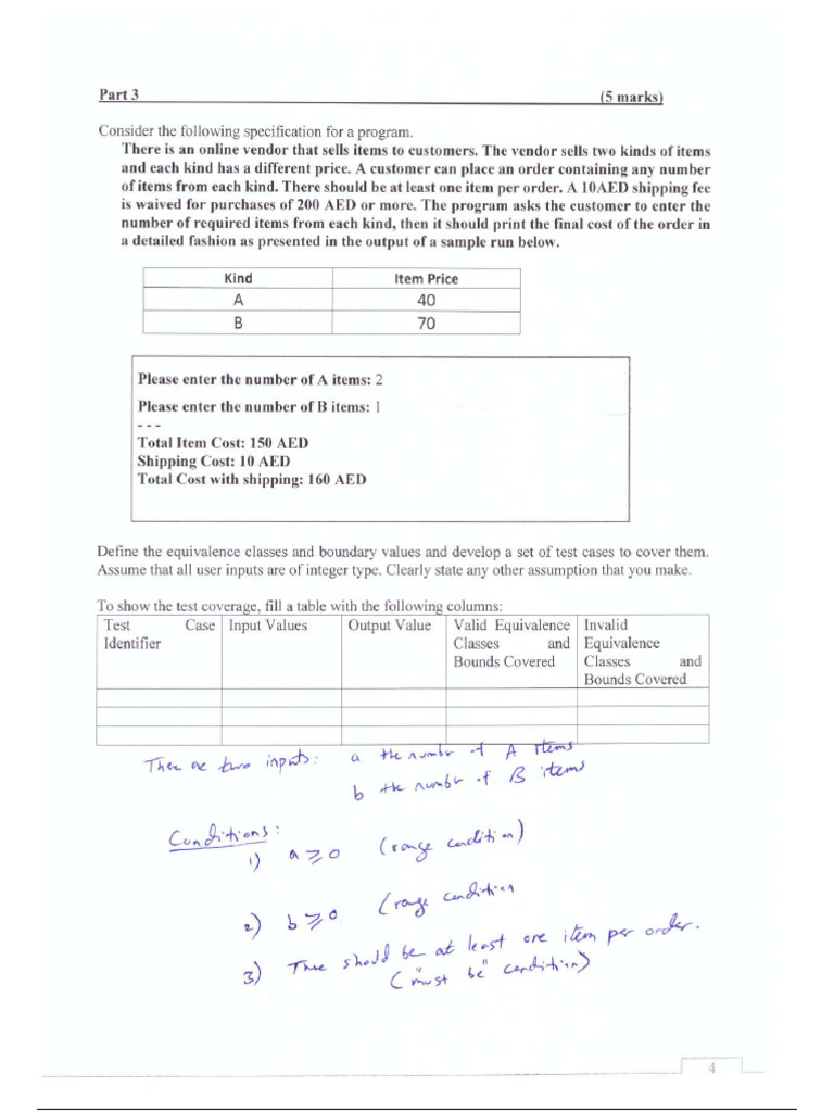 Exercise On Equivalence Class Partitioning Technique | PDF