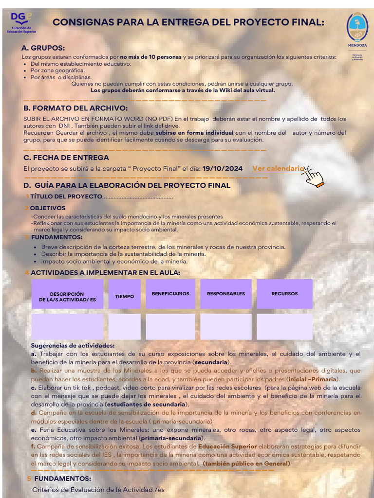 Comision 1 - Consignas para La Entrega Del Proyecto Final | PDF | Minería