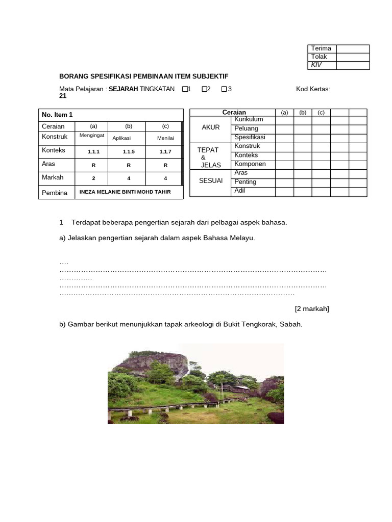 Soalan Sej Tingkatan 1 Struktur Pdf