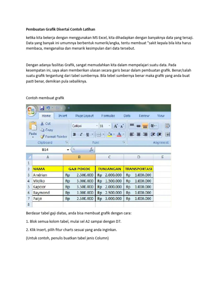 Membuat Grafik di Excel: Panduan dan Contoh | PDF