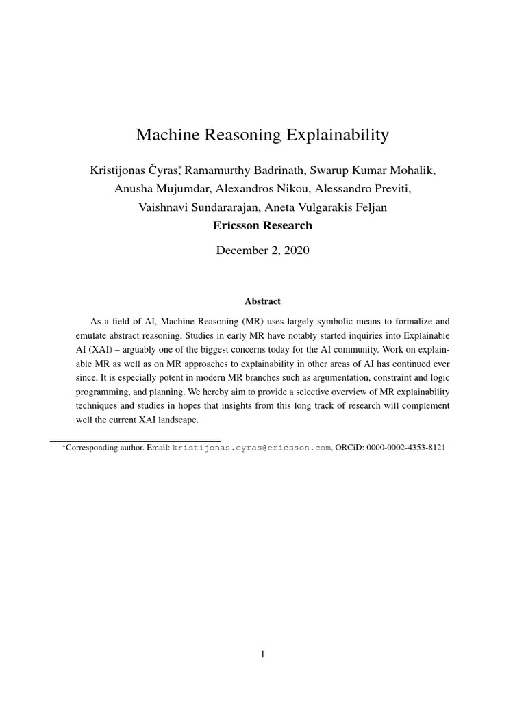 Machine Reasoning Explainability | PDF | Artificial Intelligence ...