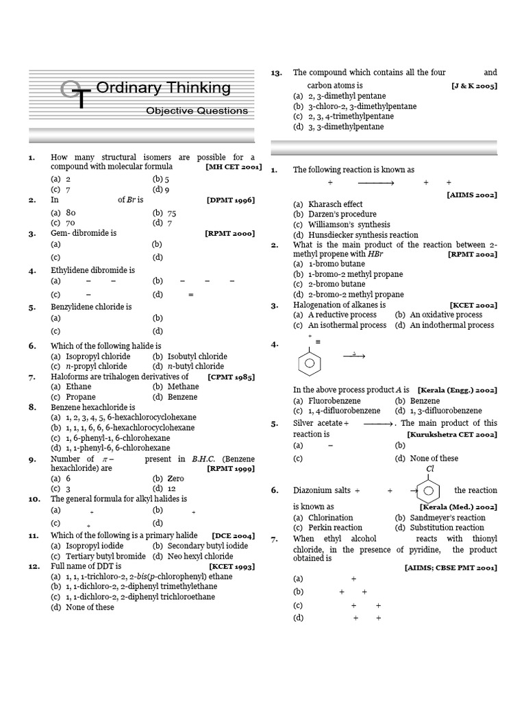 Introduction of Halogen Containing Compounds Preparation of Halogen ...