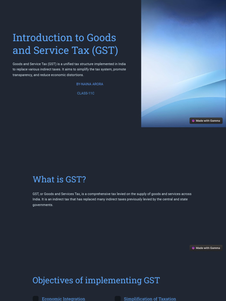 Introduction To Goods and Service Tax GST | PDF | Taxes | Trade