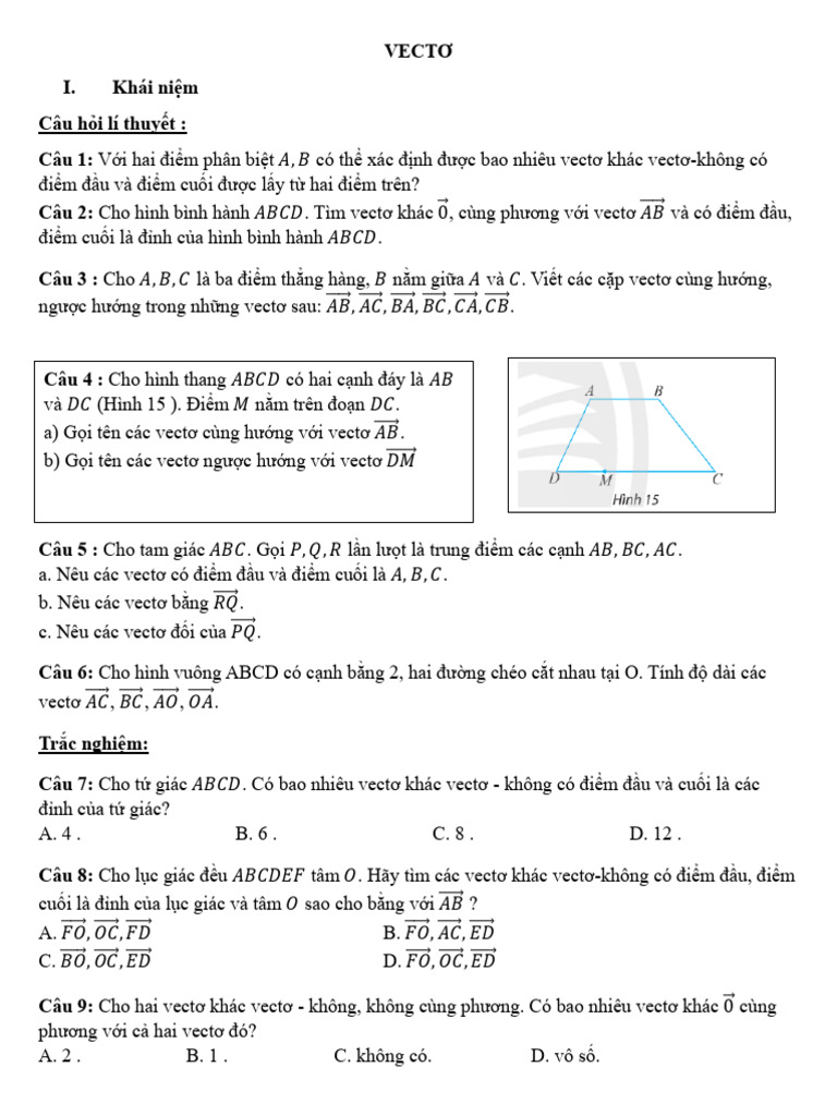 Zoom Buoi 5 Khai Niem Vecto Tong Hieu Vecto 50 Cau (2) | PDF