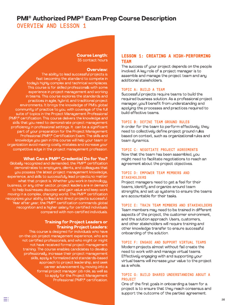 PMP Course Outline | PDF