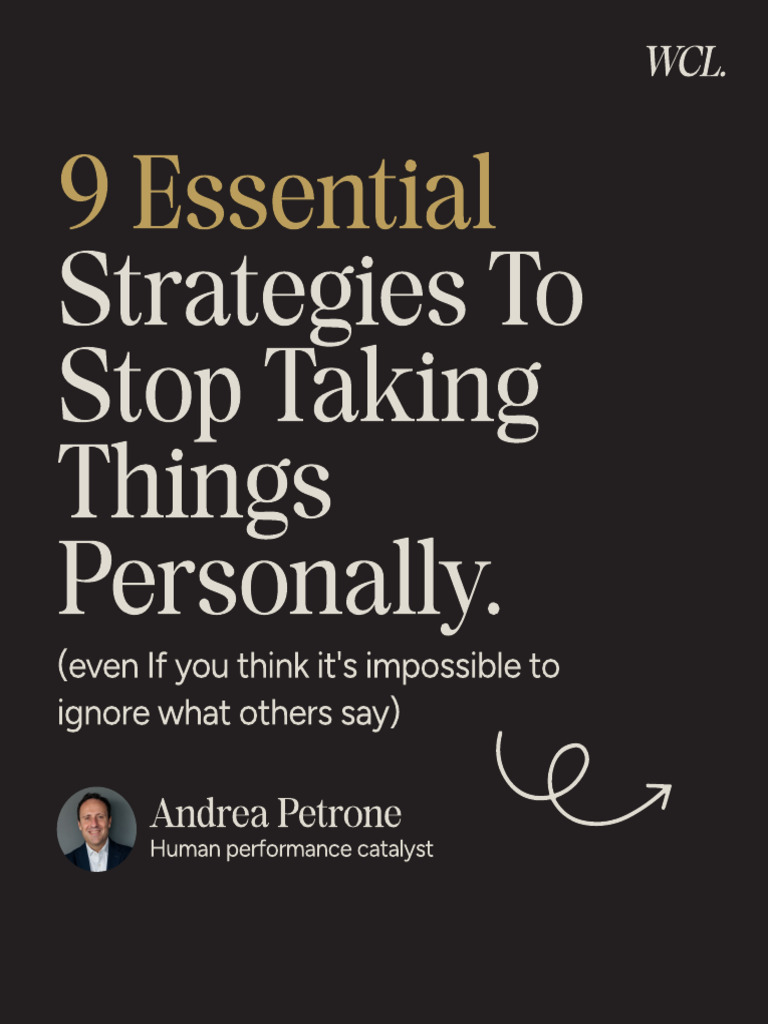 9 Strategies to Stop Taking Things Personally | PDF