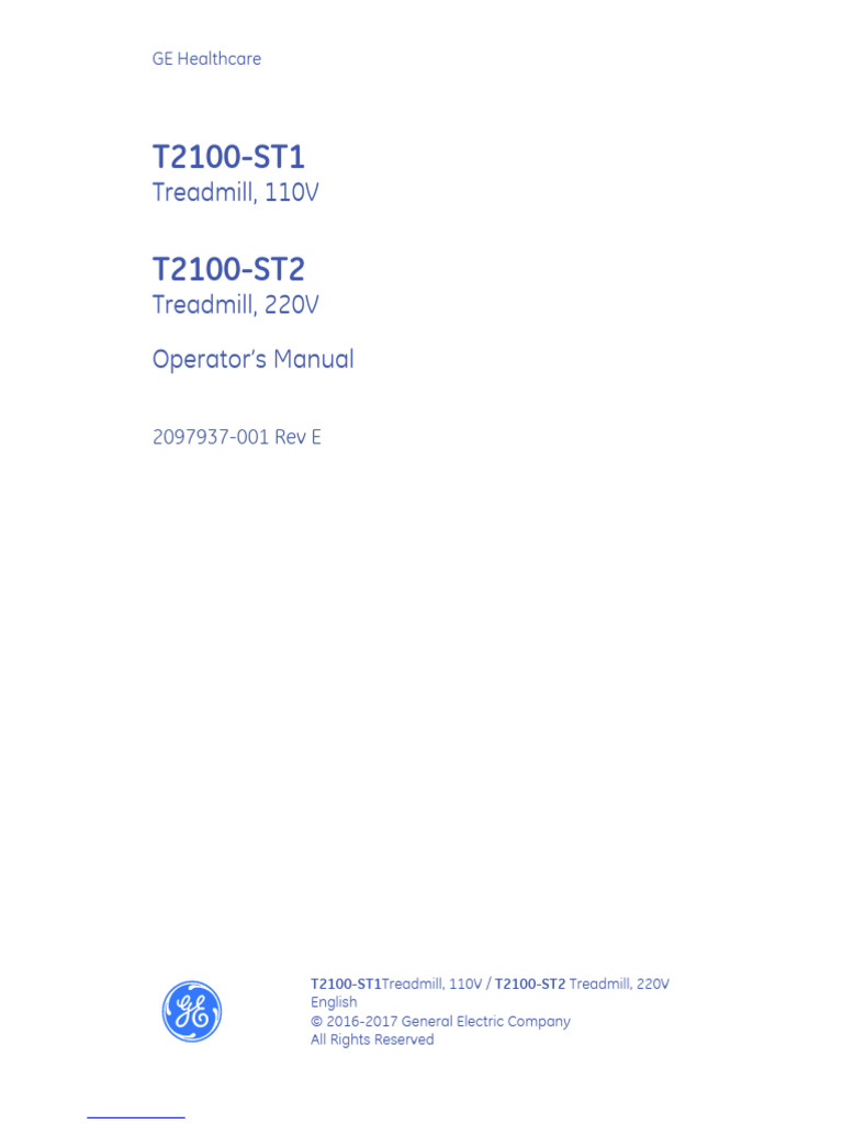 T2100-ST1 T2100-ST2: Treadmill, 110V | PDF | Electromagnetic ...