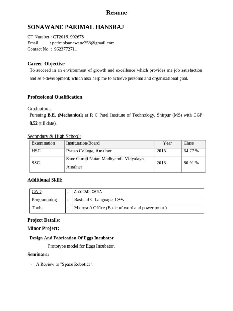 Parimal Resume | PDF