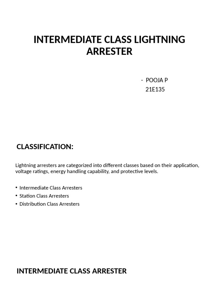Intermediate Class Lightning Arrester | PDF | Electric Power | Electrical Equipment