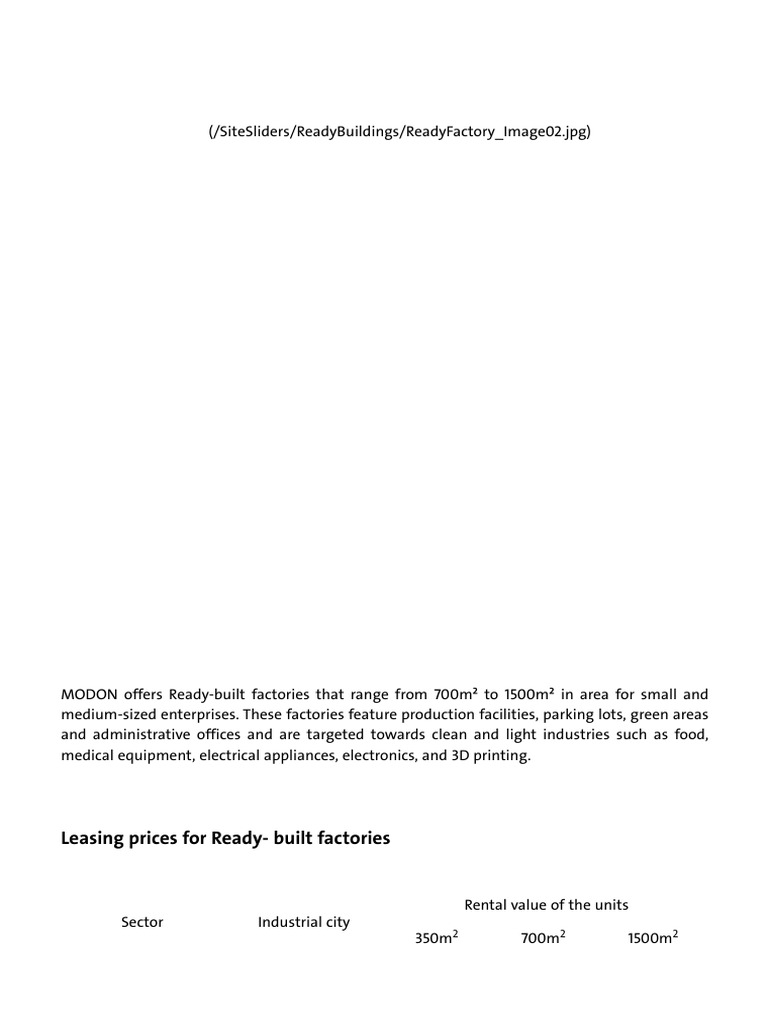 Ready-Built Factories - Saudi Authority For Industrial Cities and ...