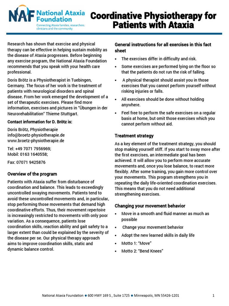 Coordinative Physiotherapy For Patients With Ataxia | PDF | Physical Therapy | Balance (Ability)