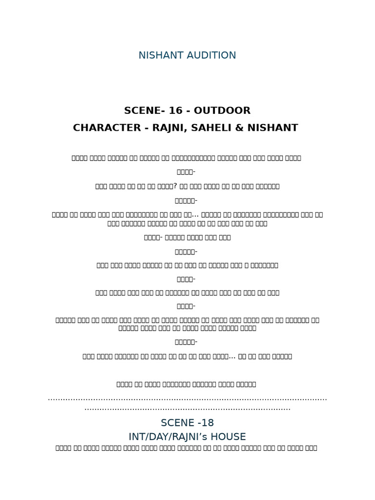 Nishant Audition - RKB | PDF