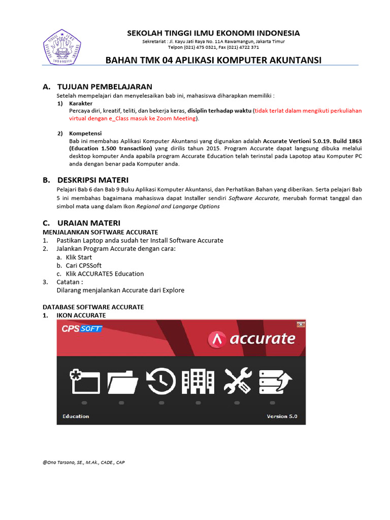 TMK 04 Modul Accurate Setup Database 01 - 02 | PDF | Pengelolaan Keuangan & Uang