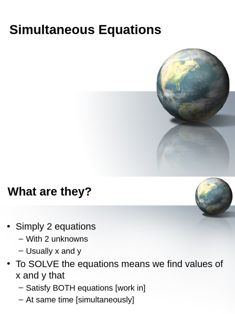 Solving Simultaneous Equations | PDF | Equations | Algorithms