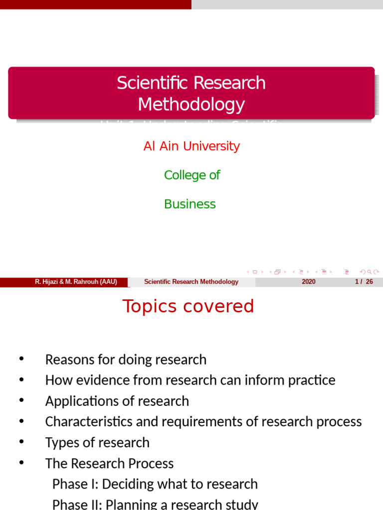 Unit 1_Understanding Scientific Research | PDF | Methodology | Scientific Method