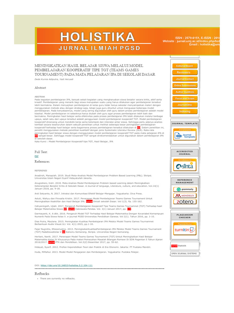 Jurnal terakreditasi sinta | PDF