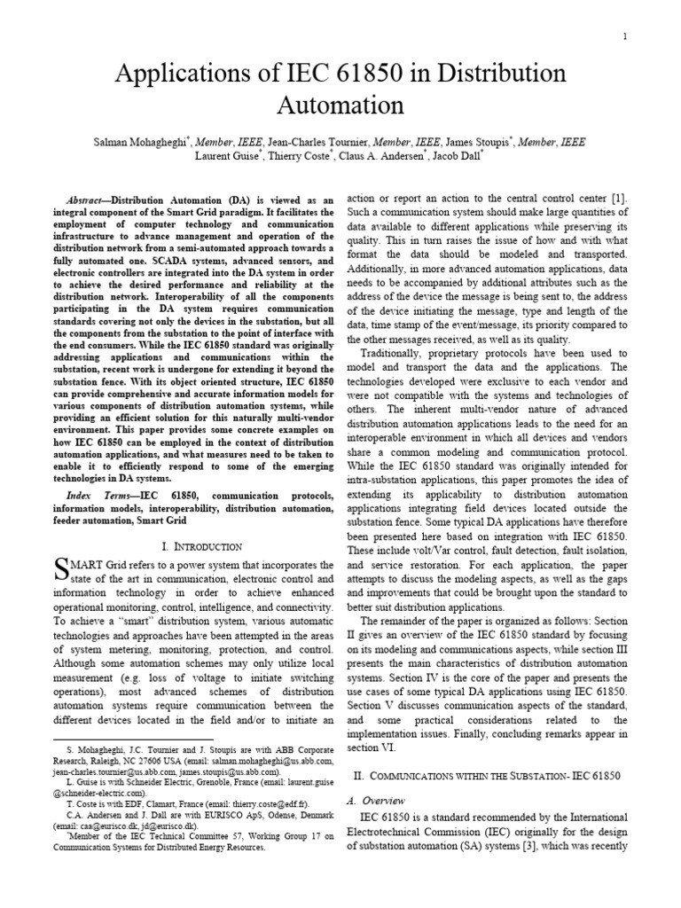 Applicationes de IEC - 61850 - en - Distribucion | PDF | Electrical Substation | Computer Network