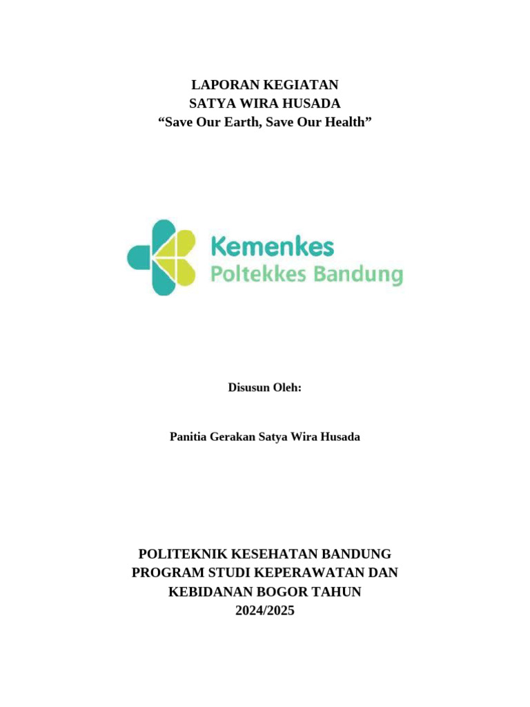 Laporan Kegiatan Satya Wira Husada | PDF