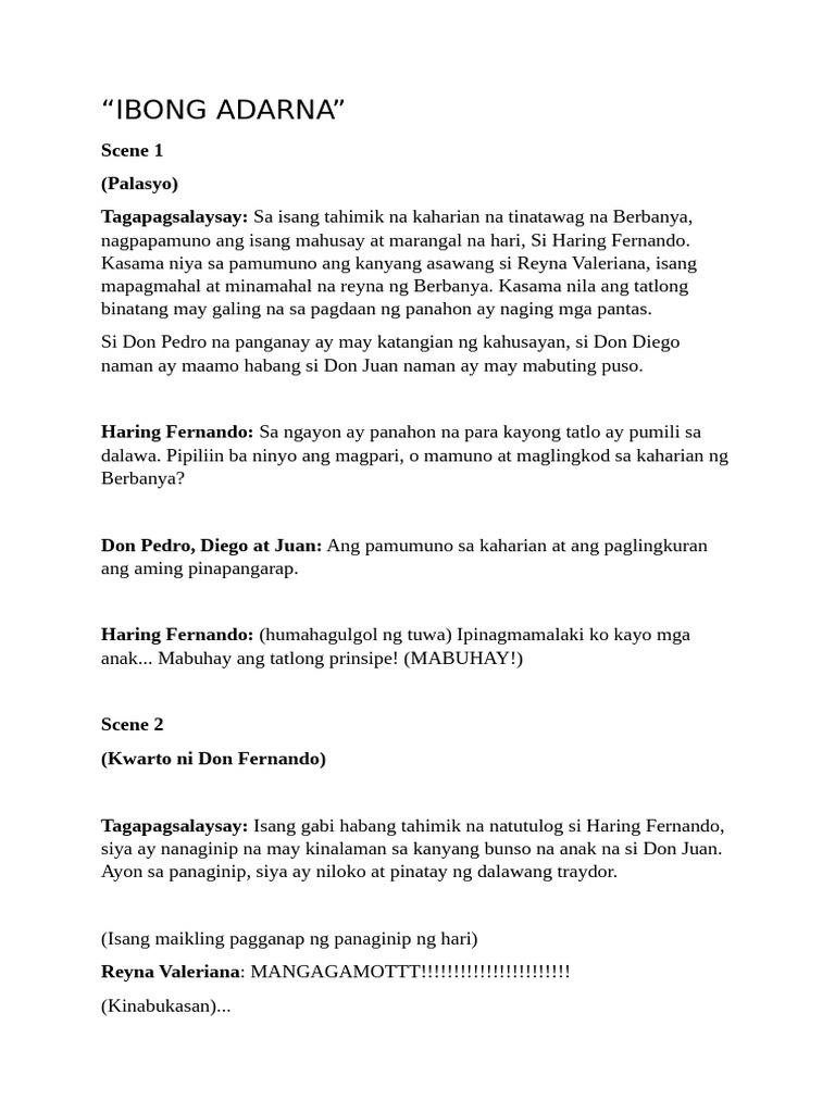 Ibong Adarna Script Edited | PDF