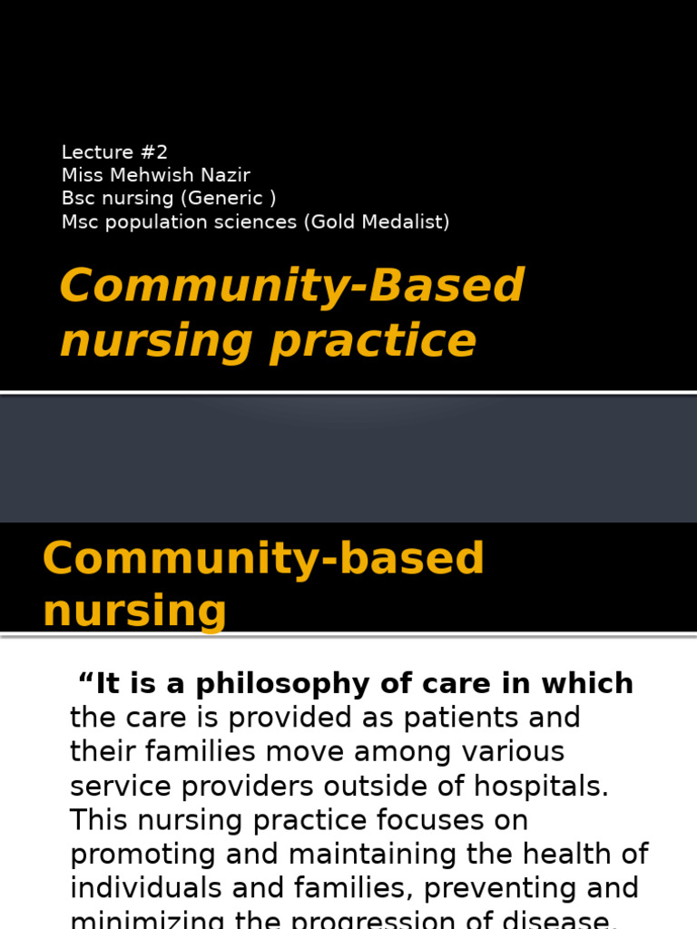 Community-Based Nursing Practice | PDF | Preventive Healthcare | Nursing