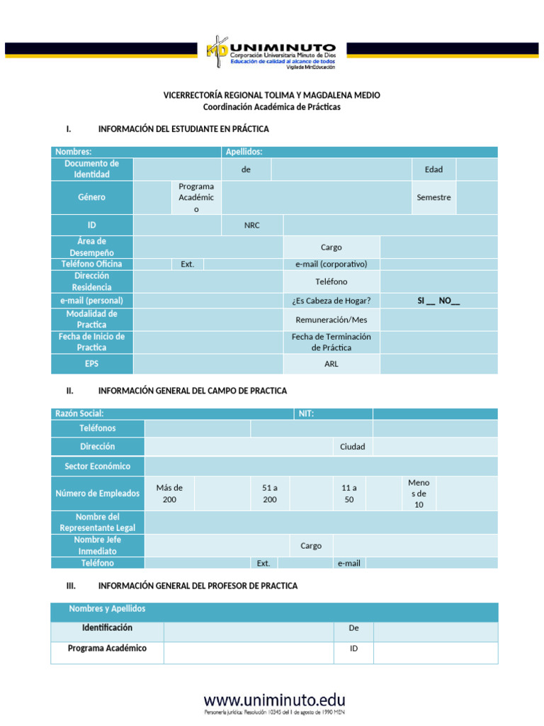 Planilla de Asistencia A Campo de Práctica 202265 | PDF