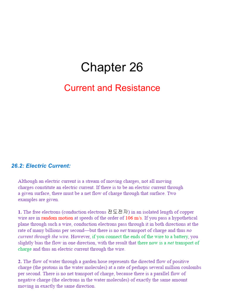 Principle of Physics 11th ch26 | PDF | Electrical Resistivity And Conductivity | Electric Current