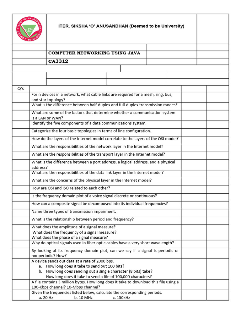 Assignment-1 | PDF | Computer Network | Network Topology