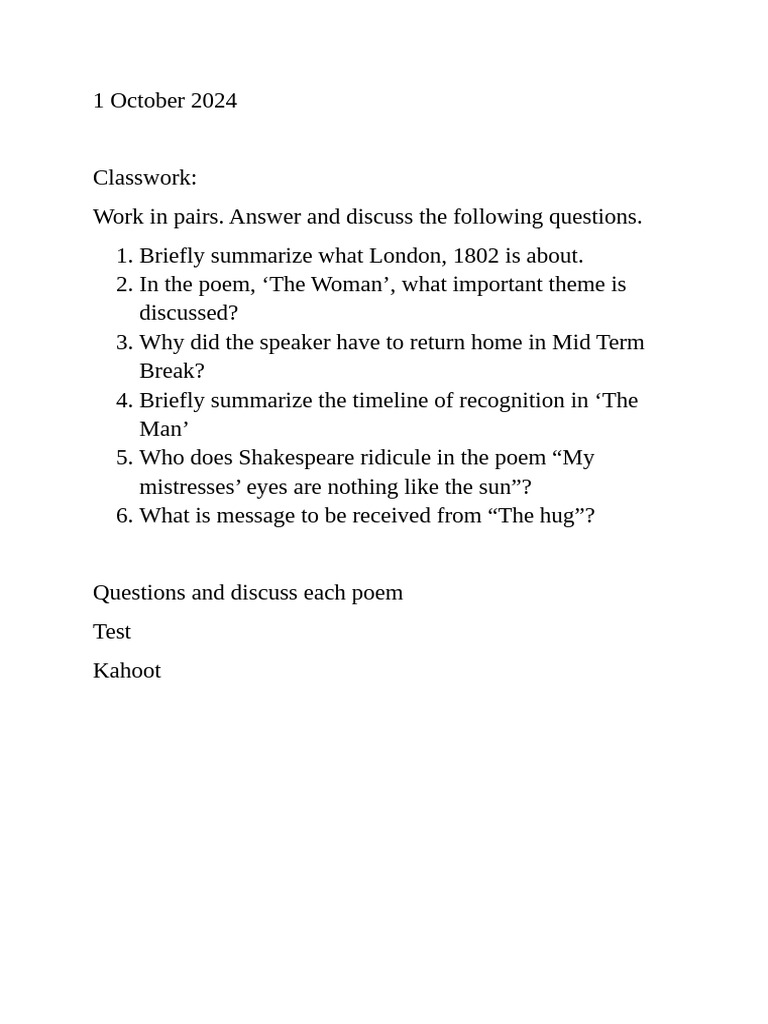 Grade 11 Poetry Analysis Guide | PDF | Poetry