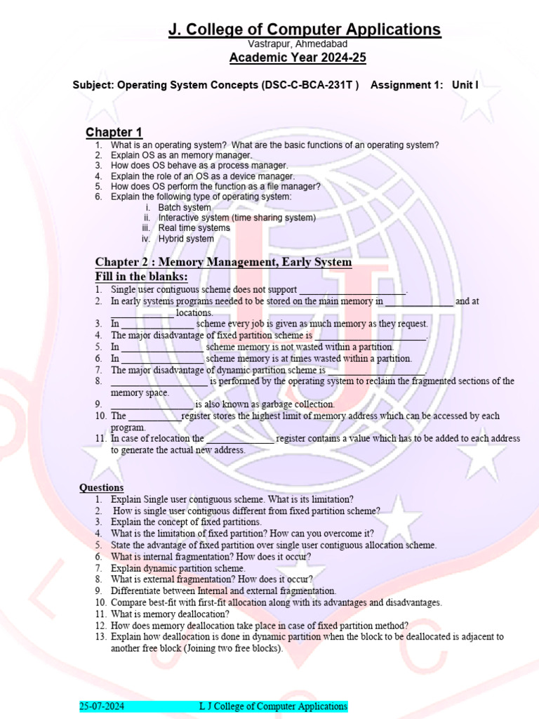 unit 1 assignement | PDF | Operating System | Software Engineering