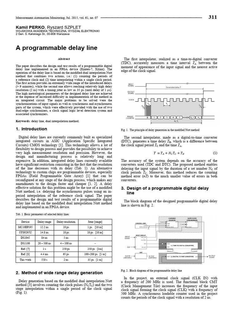 A Programmable Delay Line | PDF | Field Programmable Gate Array ...