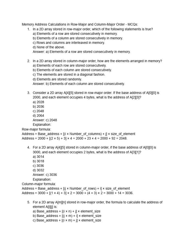 MCQ Memory address | PDF | Computer Programming | Computer Data