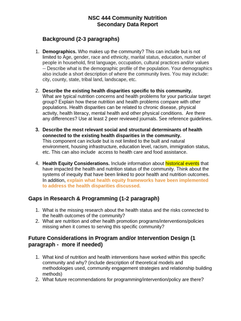 Secondary Data Report | PDF | Health Equity