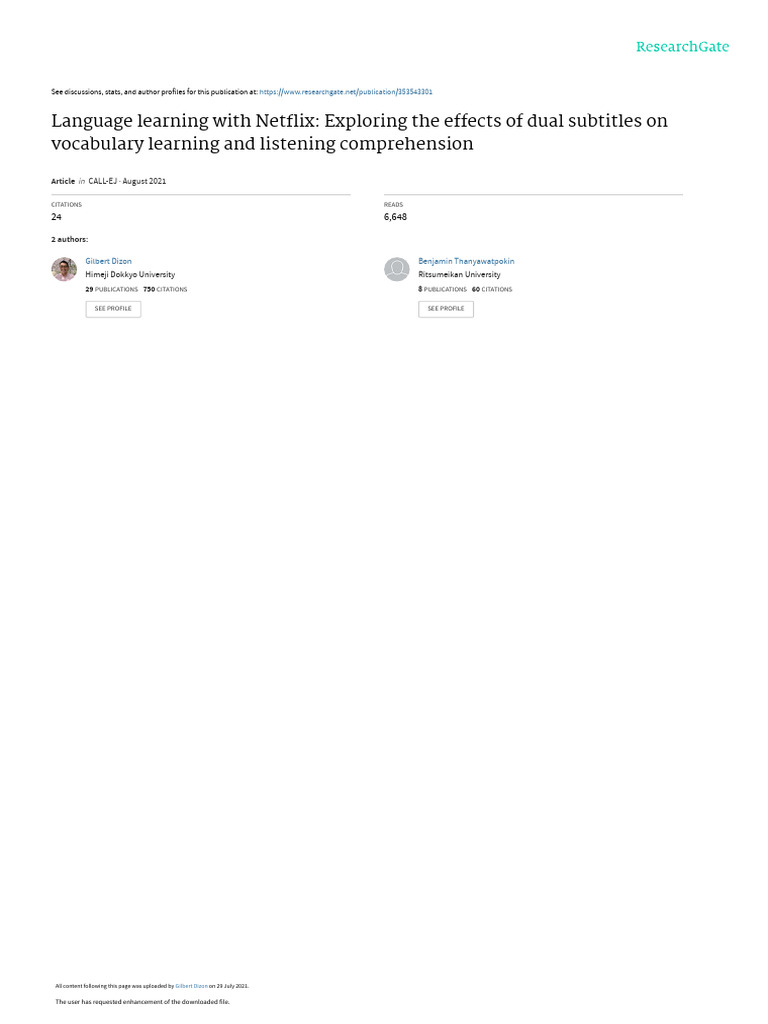 Base paper | PDF | Second Language | Vocabulary