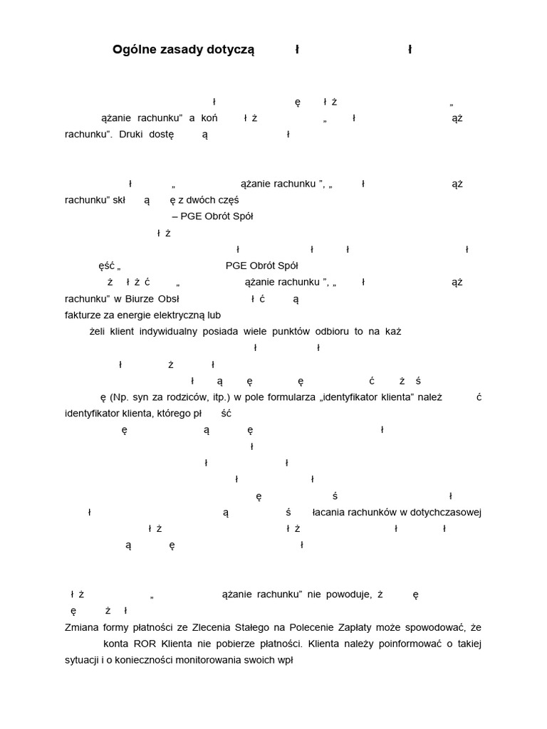 Ogolne Zasady Dotyczace Obslugi Polecenia Zaplaty | PDF