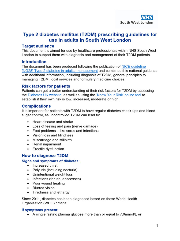 Type 2 Diabetes Mellitus Guideline Pharmacy Pdf Glycated