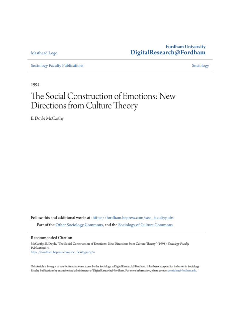 The Social Construction of Emotions - New Directions From Culture | PDF ...