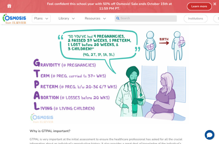 GTPAL Pregnancy Outcomes Acronym Osmosis | PDF