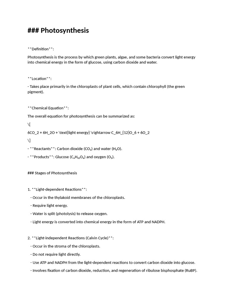 Photosynthesis FOR STUDENTS | PDF