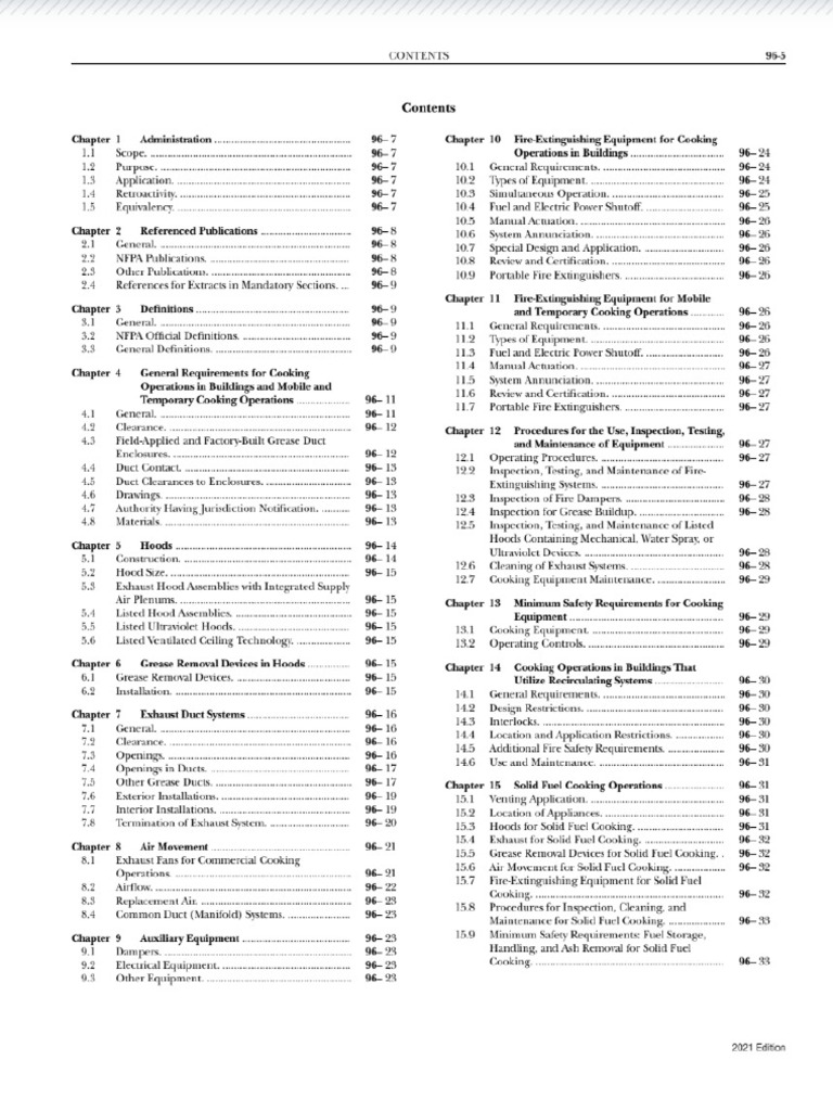 NFPA 96 - Ventilation Control | PDF