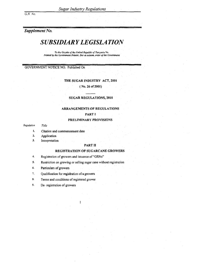 Sugar Regulations 2010 1 | PDF