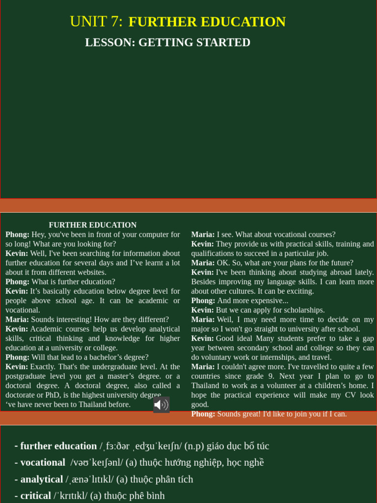 Unit 7 Further Education Lesson 1 Getting Started | PDF | Academic ... Unit 7 Further Education Lesson 1 Getting Started | PDF | Academic ...